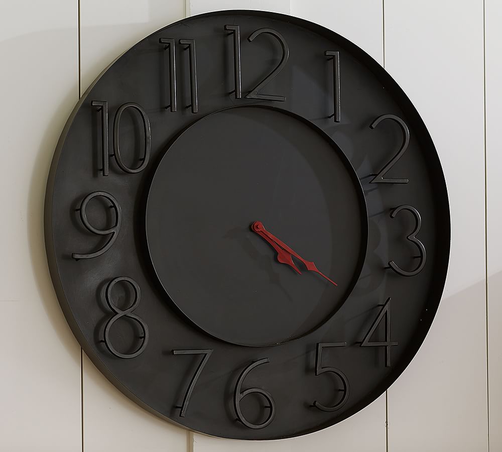 Modern Black Metal Wall Clock | Pottery Barn