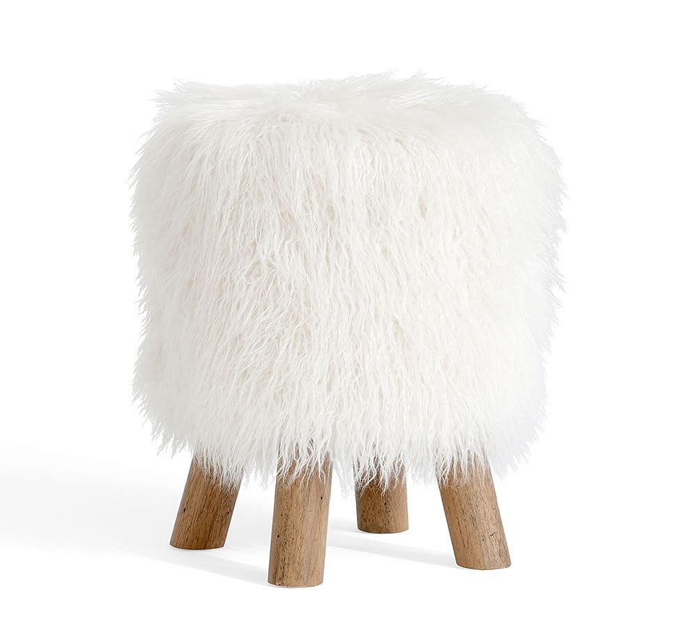 Mongolian Faux Fur Stool | Pottery Barn