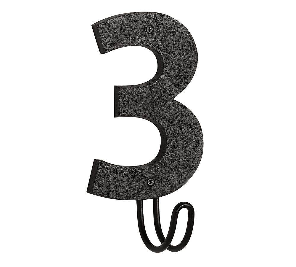 Rustic Black Number Hooks | Pottery Barn