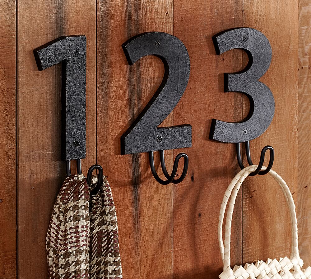 Rustic Black Number Hooks | Pottery Barn