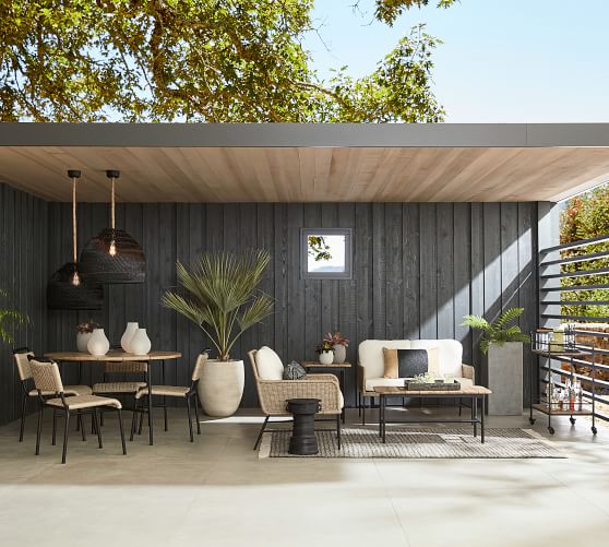 Tulum Acacia Round Outdoor Dining Table | Pottery Barn