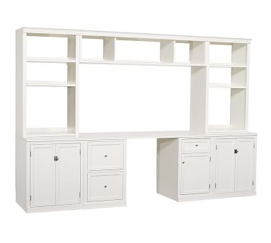 Logan Desk with Bookcase Suite & Bridge | Pottery Barn