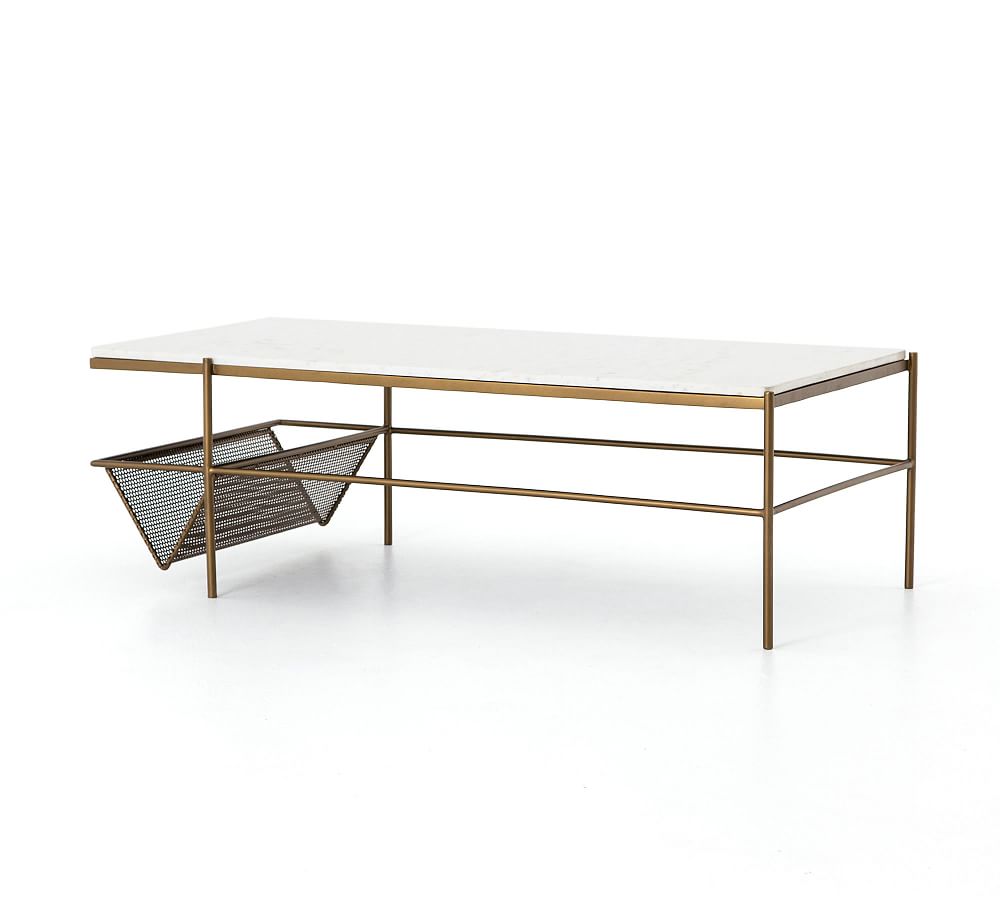 Jayden Rectangular Marble Coffee Table | Pottery Barn