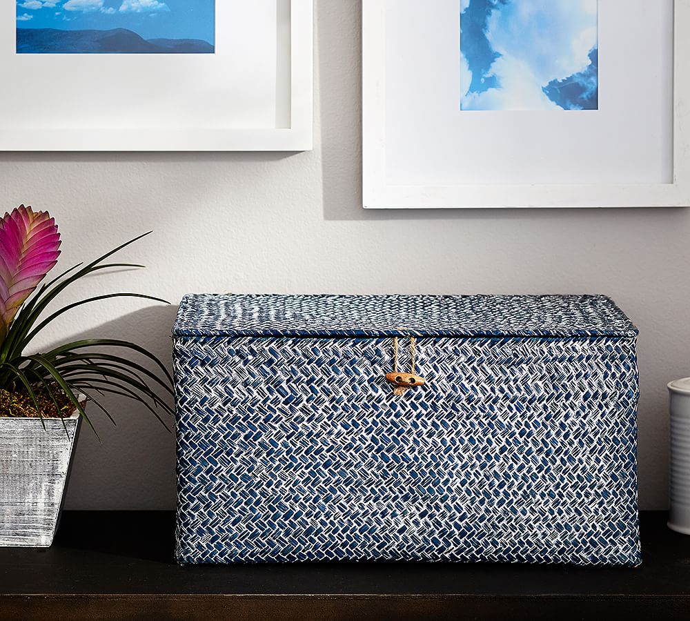 Indigo Flatweave Storage | Pottery Barn