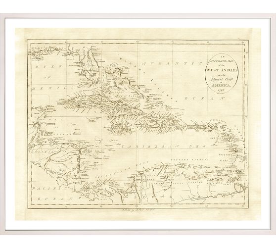 World Map With Frame | Pottery Barn