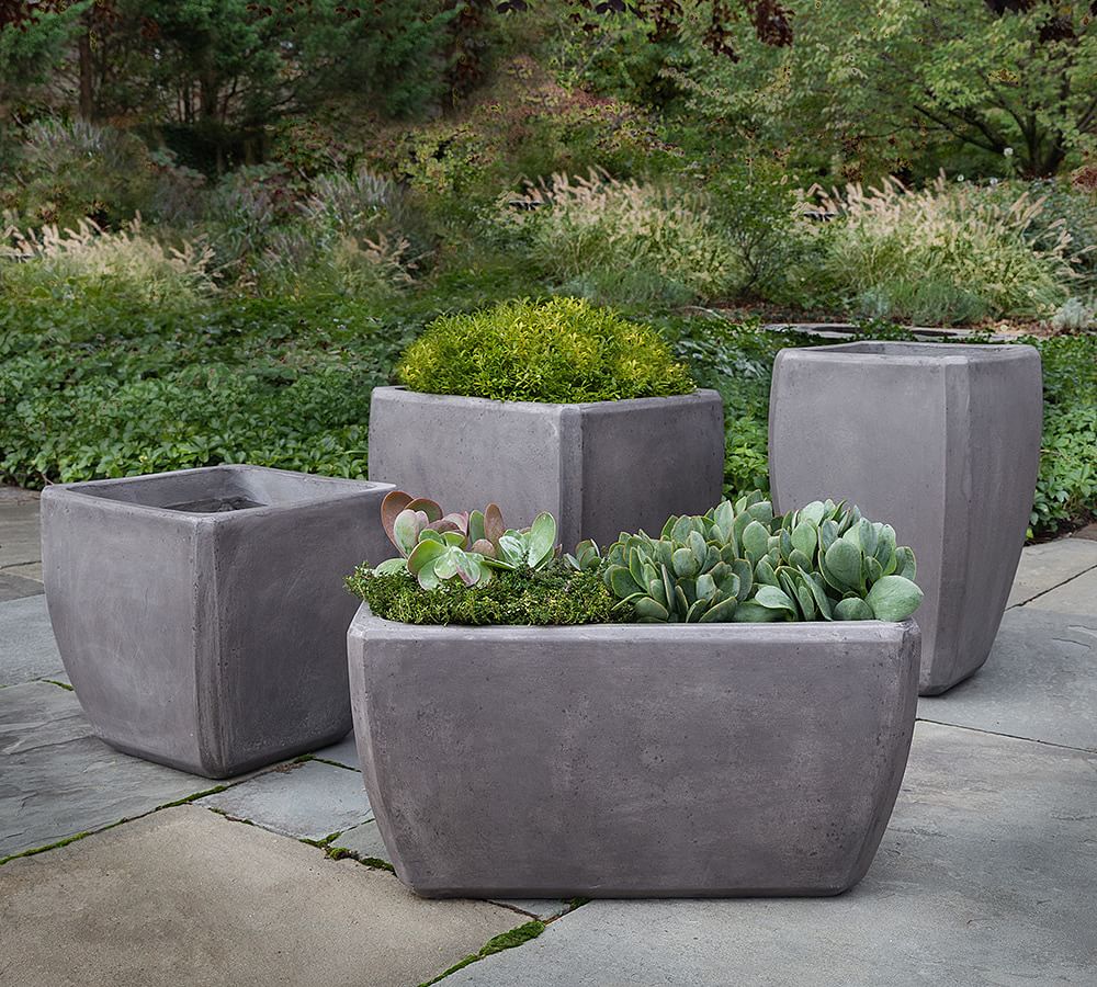 Beveled Edge Outdoor Planters Collection | Pottery Barn