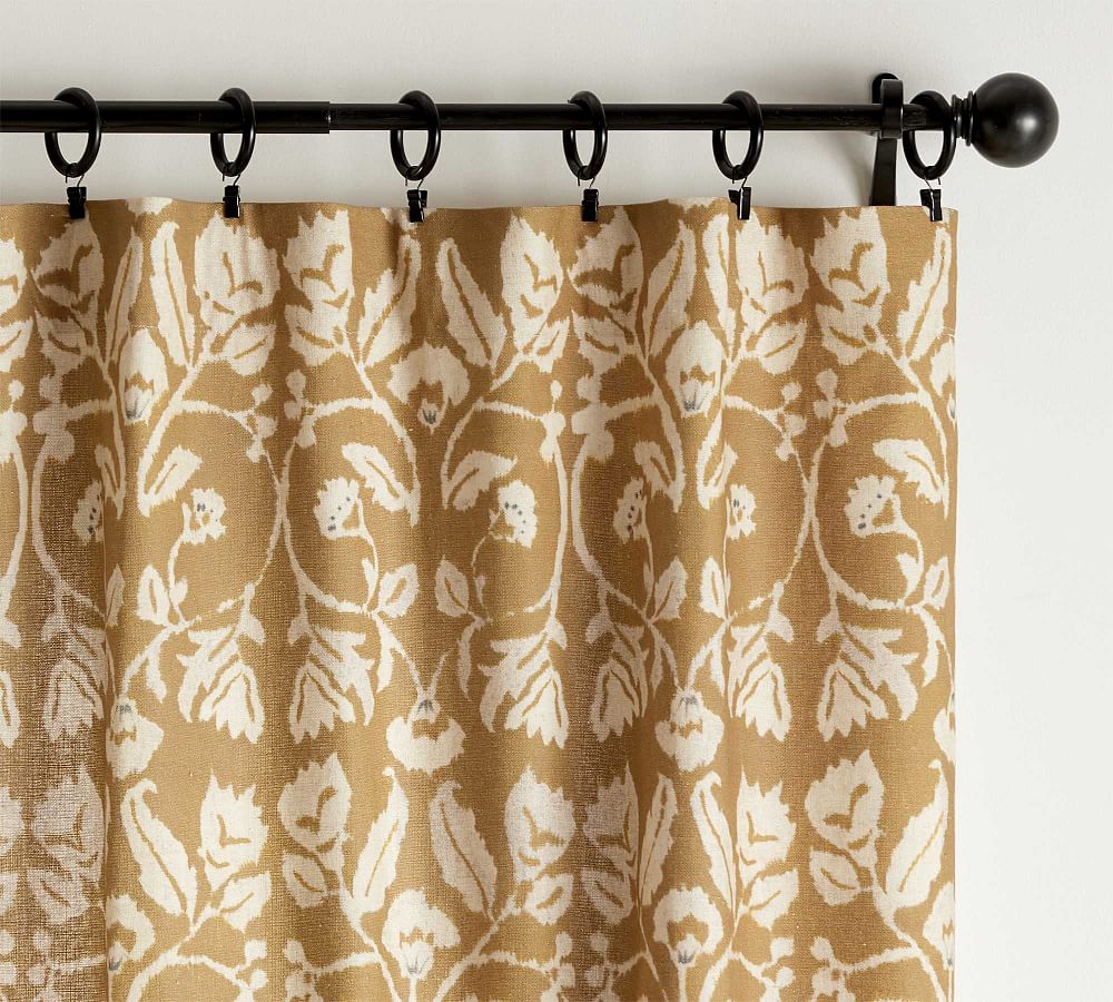 Zama Print Linen/Cotton Rod Pocket Curtain | Pottery Barn