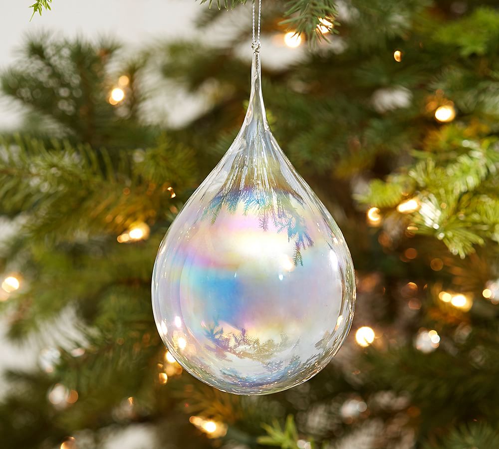 Opal Tear Drop Christmas Ornament | Pottery Barn