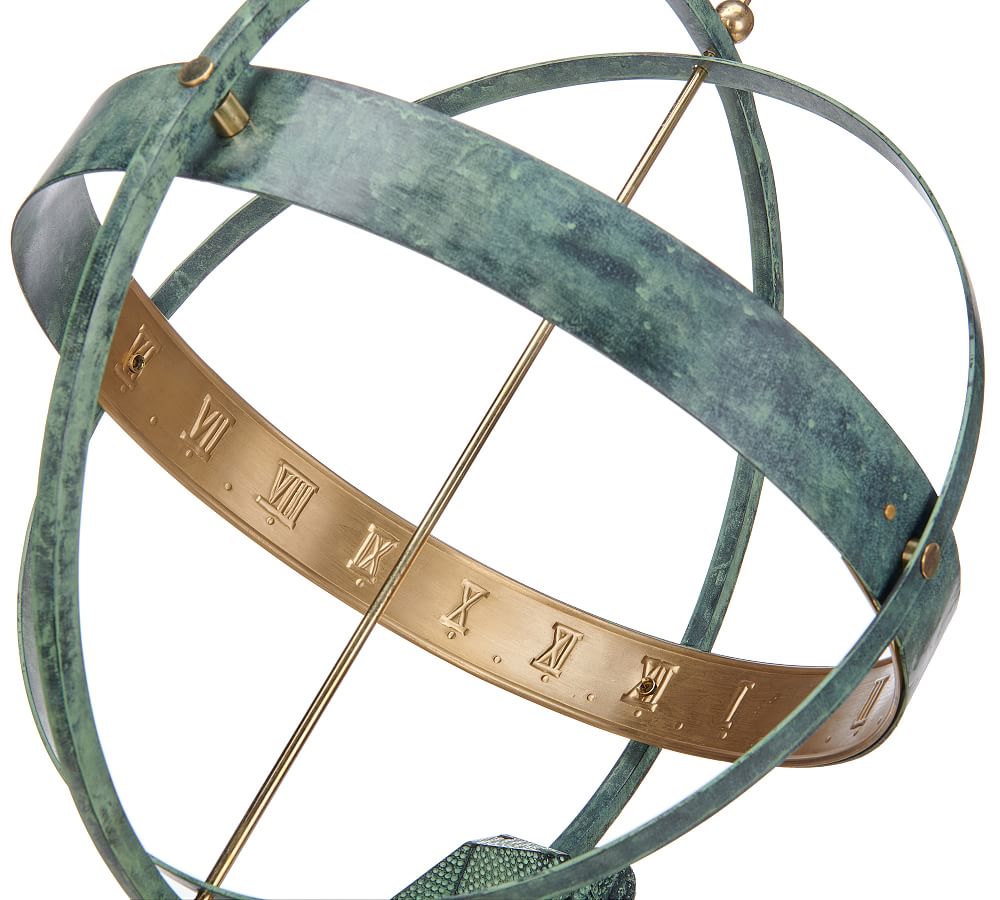 Atlas Armillary Sundial - Blue Verde | Pottery Barn