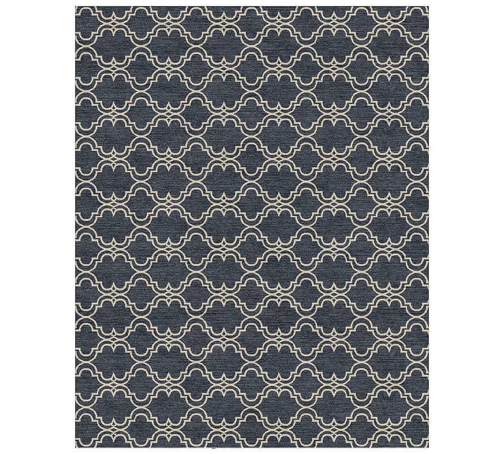 Scroll Tile Hand-Tufted Wool Rug | Pottery Barn