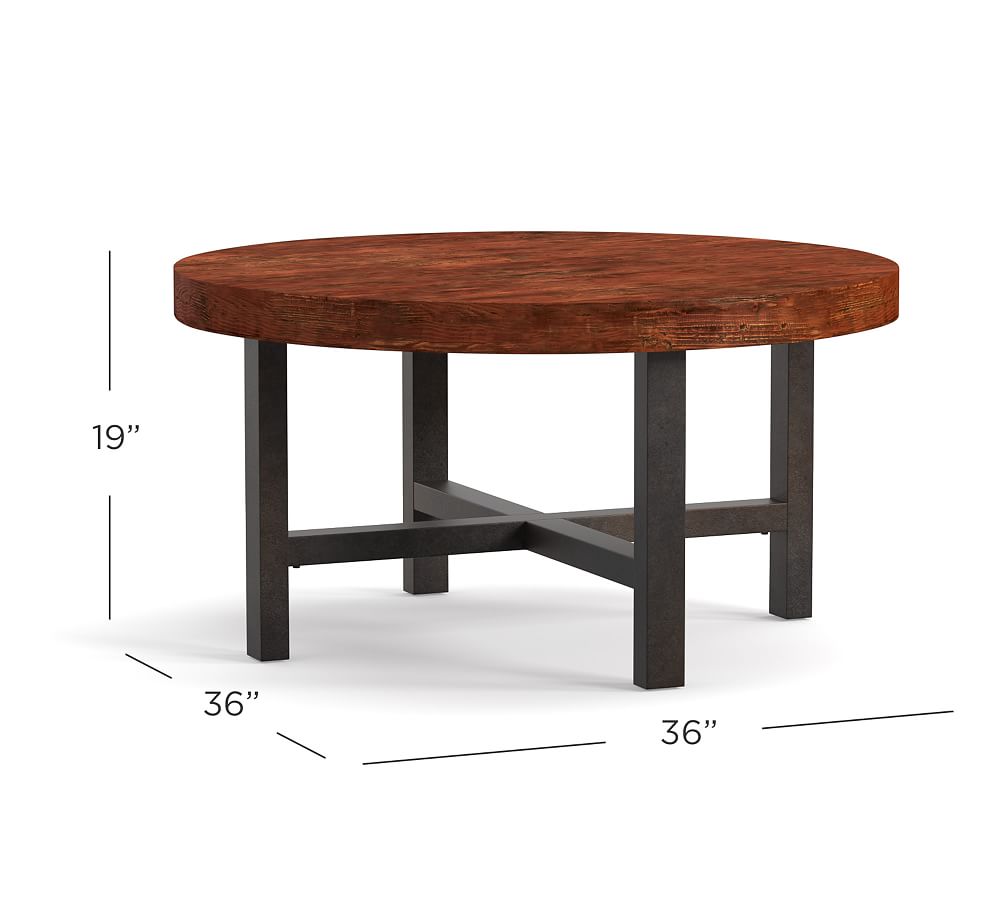 Griffin Round Reclaimed Wood Coffee Table | Pottery Barn