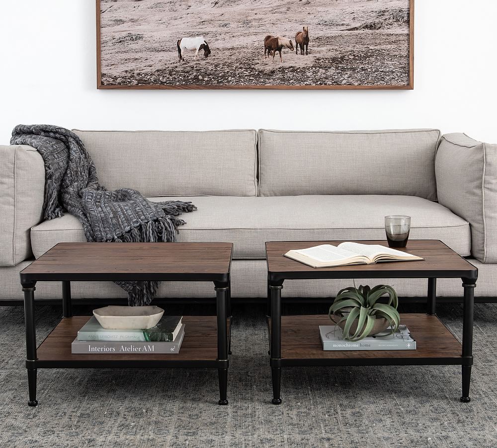 Juno Square Reclaimed Wood Bunching Coffee Table | Pottery Barn
