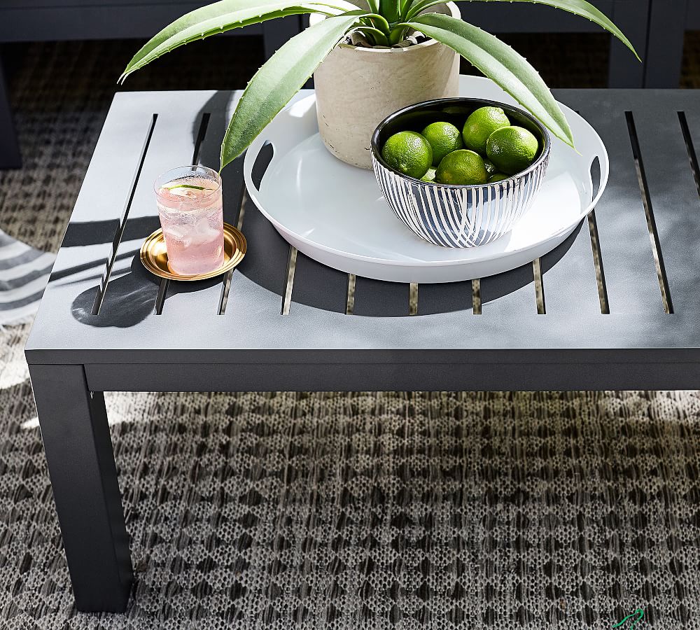 Indio Metal Outdoor Coffee Table, Slate | Pottery Barn