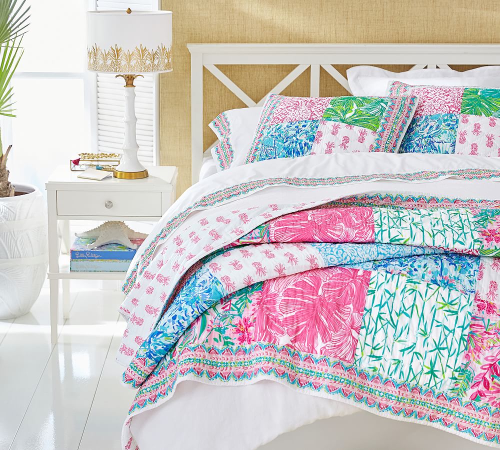 Lilly Pulitzer It's Impawsible Geo Border Print Percale Sheet Set ...