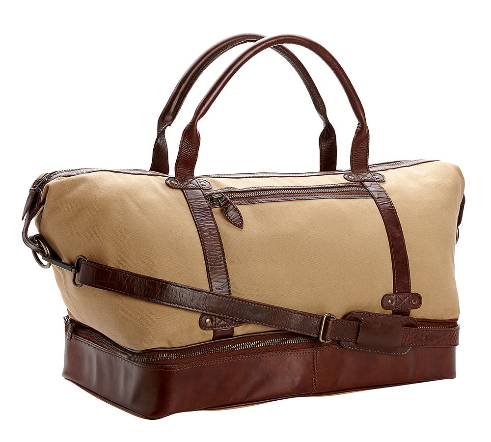 Saddle Leather & Canvas Weekender Bag | Pottery Barn