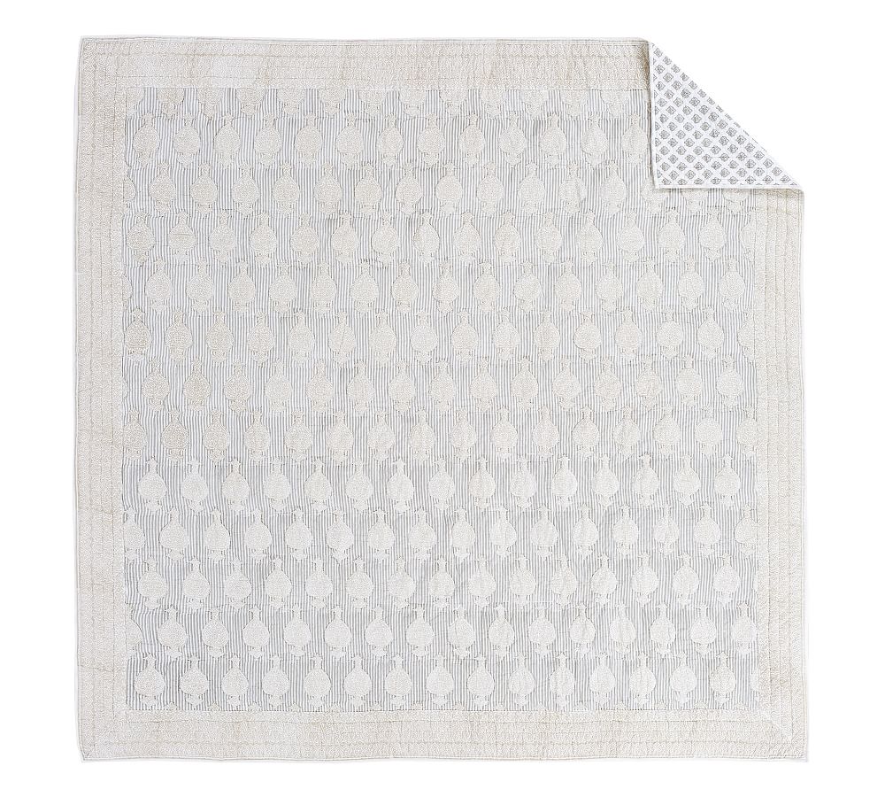 Rissa Reversible Block Print Quilted Pillow Sham | Pottery Barn
