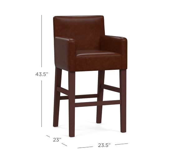 PB Classic Upholstered Leather Bar Stool | Pottery Barn