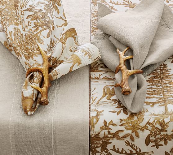 Alpine Toile Table Runner - Gold | Pottery Barn