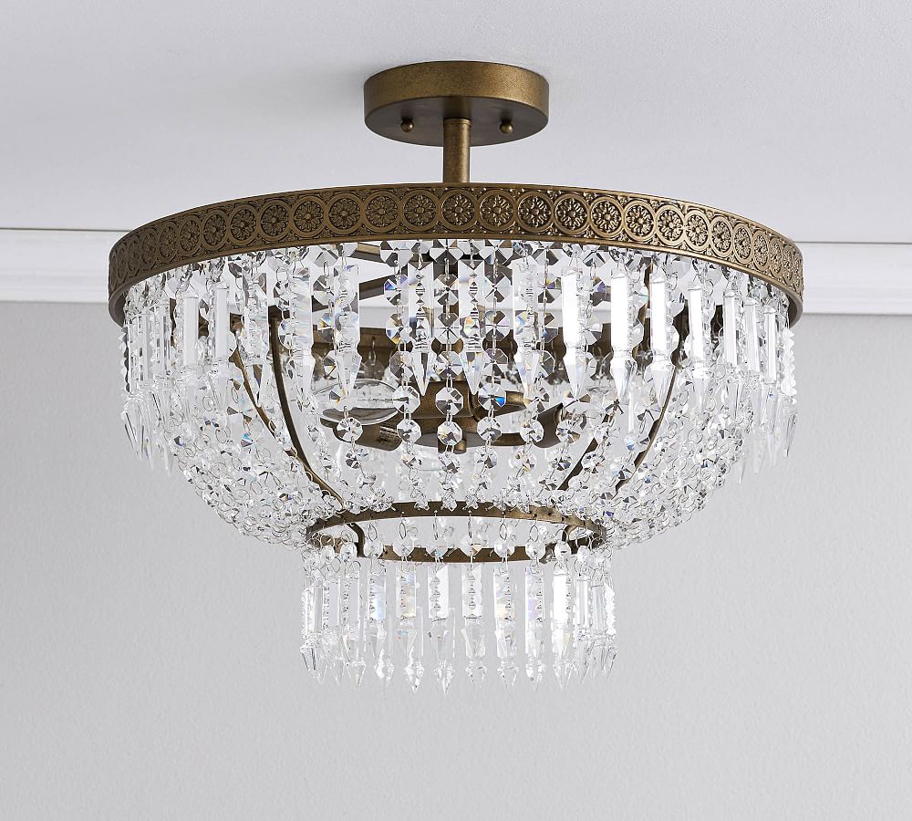Scarlett Crystal Flush Mount | Pottery Barn