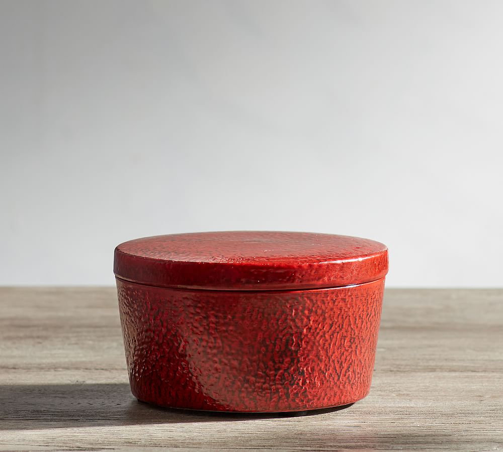 Ceramic Lidded Candle Pot - Red Jasmine | Pottery Barn