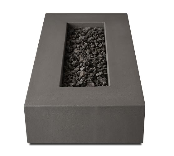 Arbor Concrete Low Rectangular Fire Pit Table | Pottery Barn