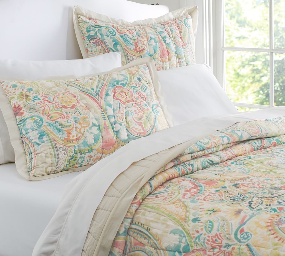 Bethany Paisley Whole Cloth Quilt & Shams | Pottery Barn