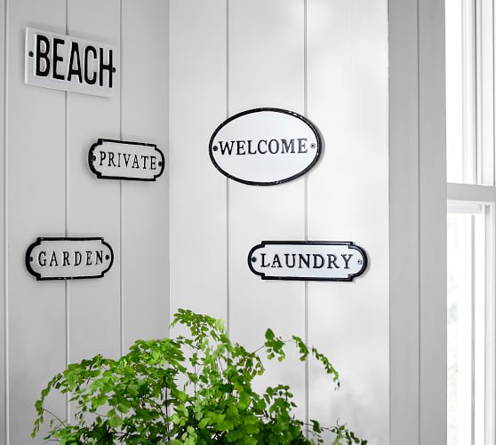 Small Cast Iron Word Signs | Pottery Barn