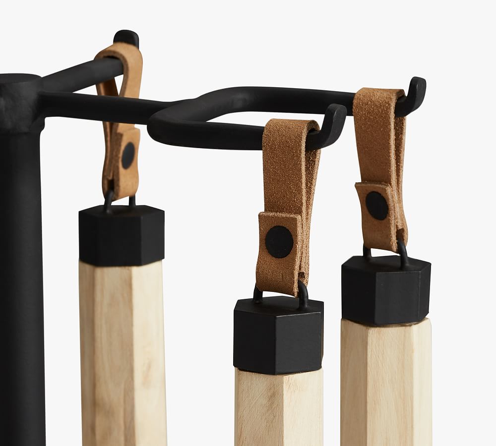 Vail 5-Piece Fireplace Tool Set - Black | Pottery Barn