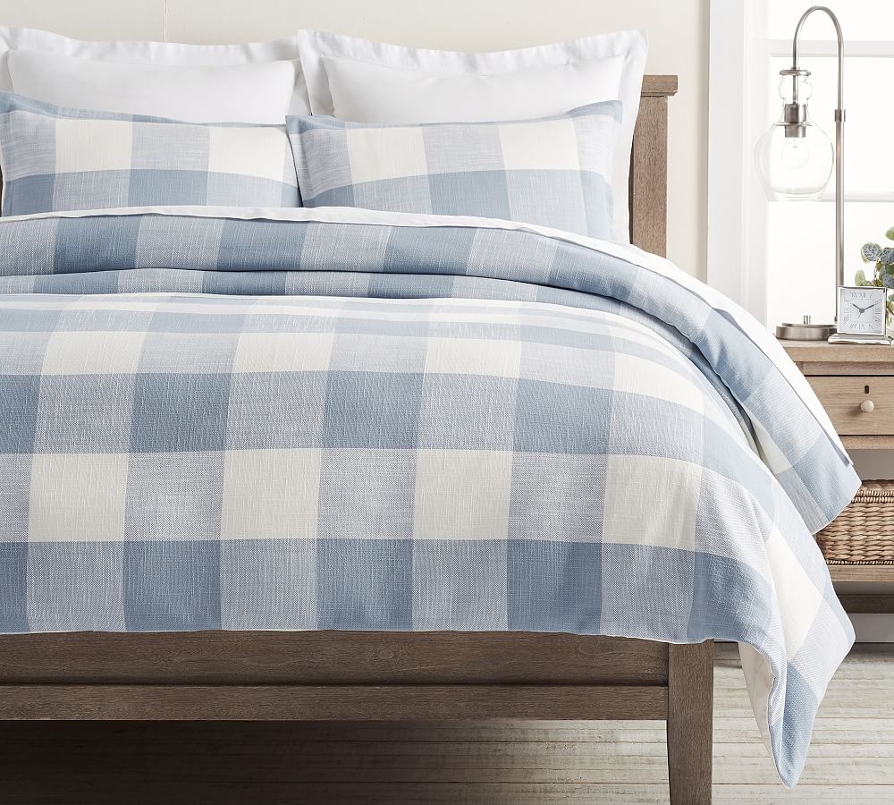 Charcoal Bryce Buffalo Check Patterned Duvet Cover & Sham | Pottery Barn