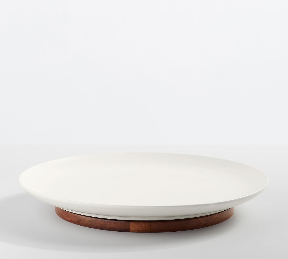 Mason Stoneware & Wood Lazy Susan | Pottery Barn