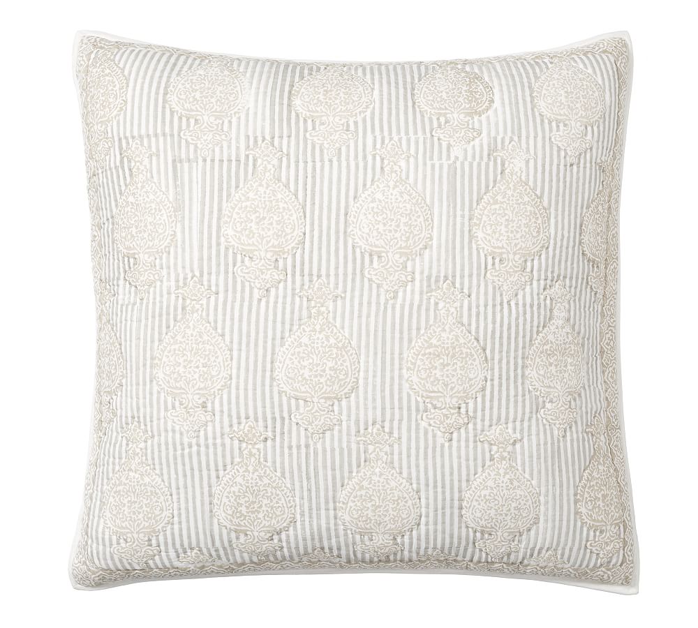 Rissa Reversible Block Print Quilted Pillow Sham | Pottery Barn