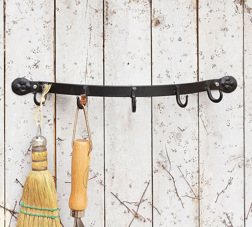 Wrought Iron Row of Hooks | Pottery Barn