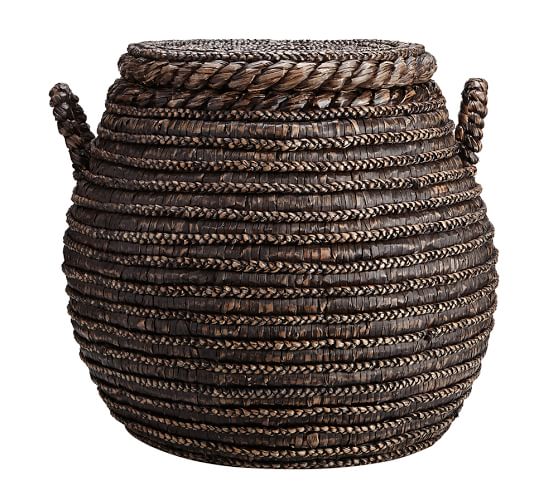 Lexine Round Lidded Basket | Pottery Barn