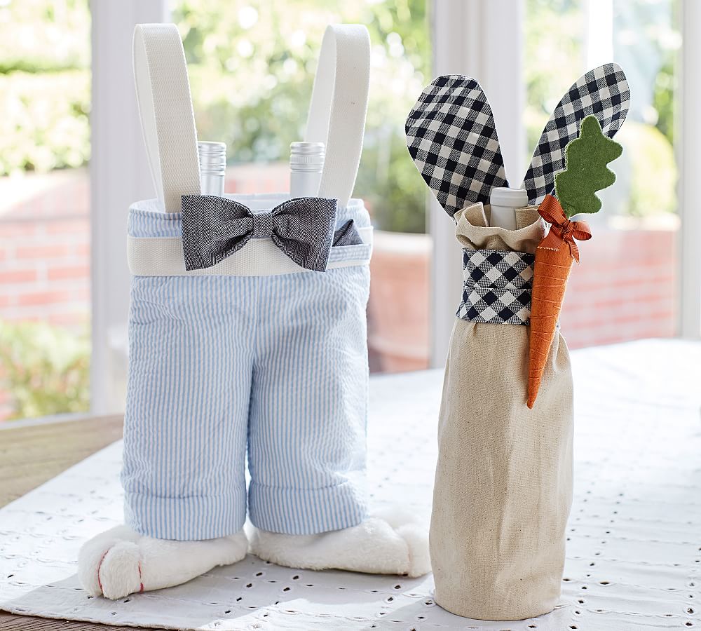Bunny Ears Wine Bag with Carrot| Wine Accessories | Pottery Barn