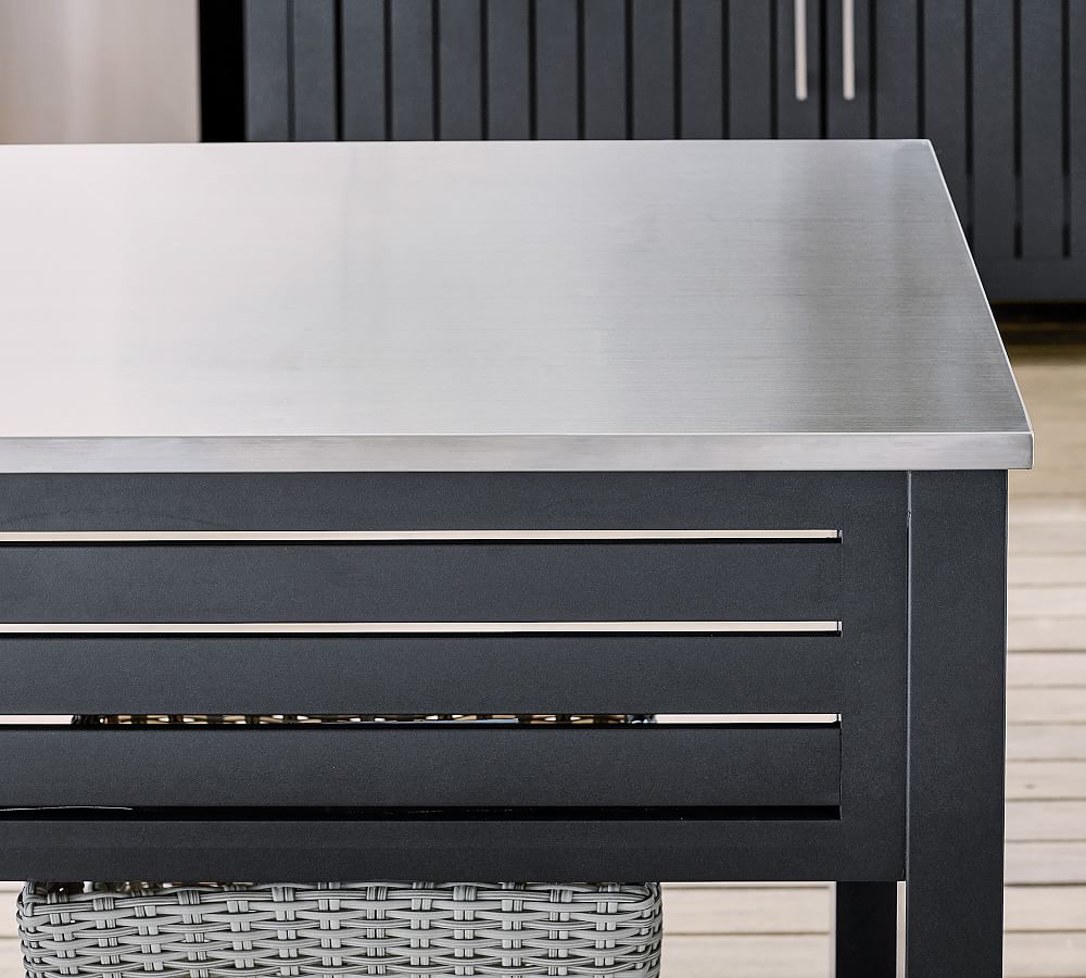 Indio Metal Outdoor Kitchen Island | Pottery Barn