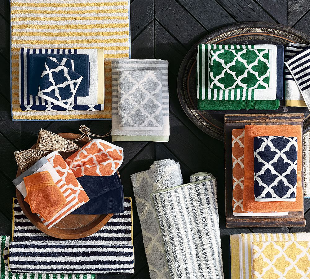 Marlo Stripe Organic Bath Towel | Pottery Barn