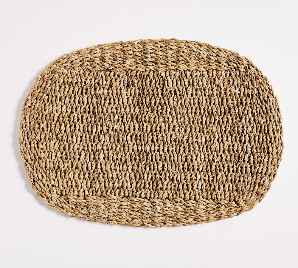 Isla Handwoven Seagrass Oval Charger Plate | Pottery Barn