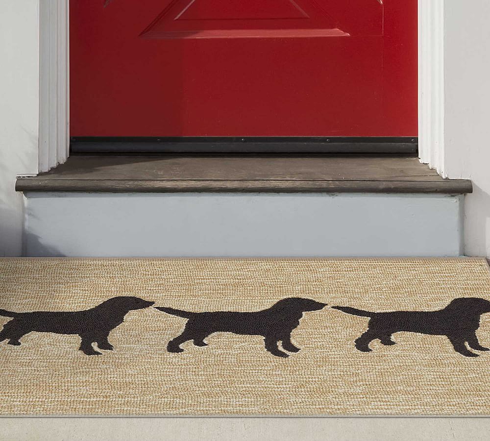 Three Dogs Hand Tufted Indoor Outdoor Rug | Pottery Barn