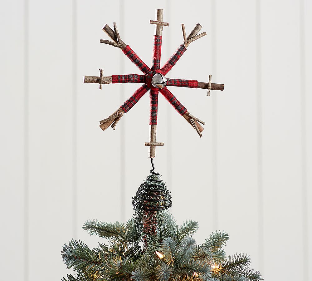 Plaid Snowflake Christmas Tree Topper | Pottery Barn