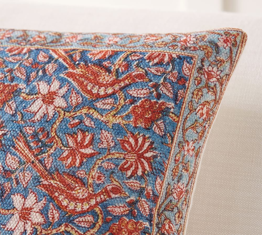 Reagan Block Print Inspired Decorative Pillow Cover | Pottery Barn