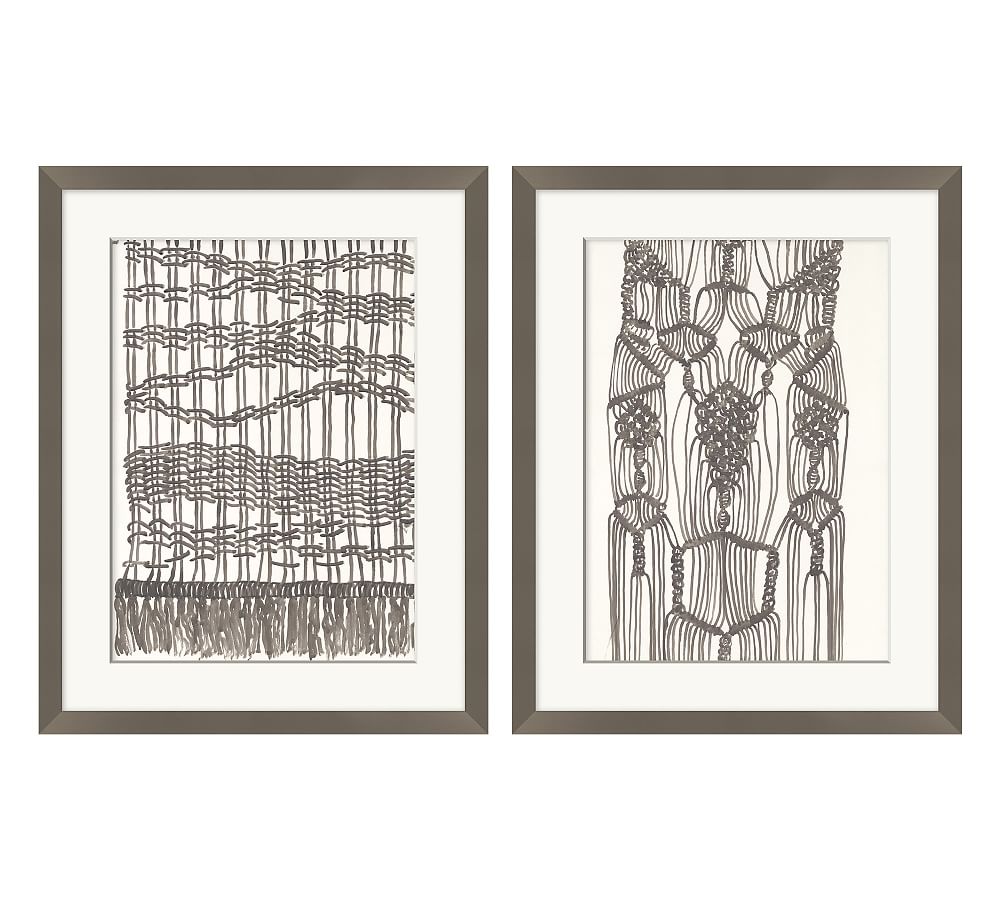 Neutral Macramé Paper Print | Pottery Barn