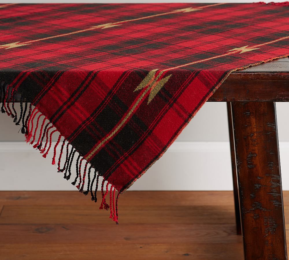 Huntley Plaid Table Throw | Pottery Barn