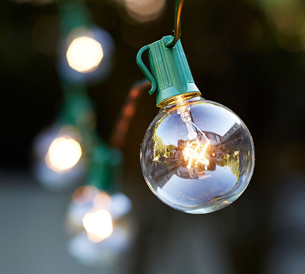 OPEN BOX: Globe Outdoor String Lights + Holder Posts | Pottery Barn