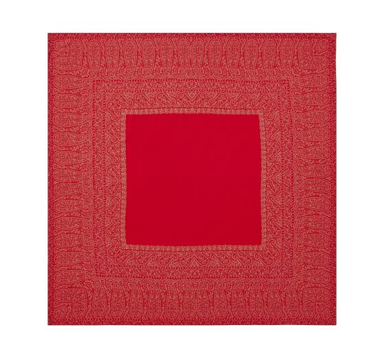 Red Jacquard Table Throw | Pottery Barn