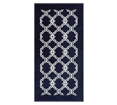Scroll Tile Jacquard Beach Towel | Pottery Barn