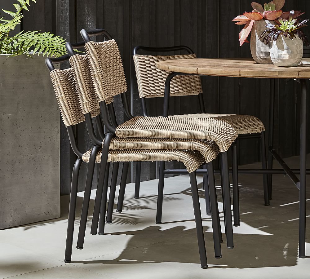 Tulum Wicker Patio Stacking Outdoor Dining Chair | Pottery Barn