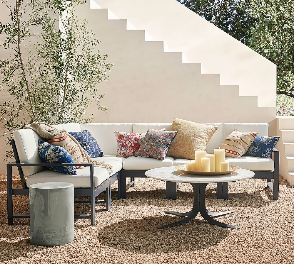 Indio Metal Outdoor Sectional Components, Slate | Pottery Barn