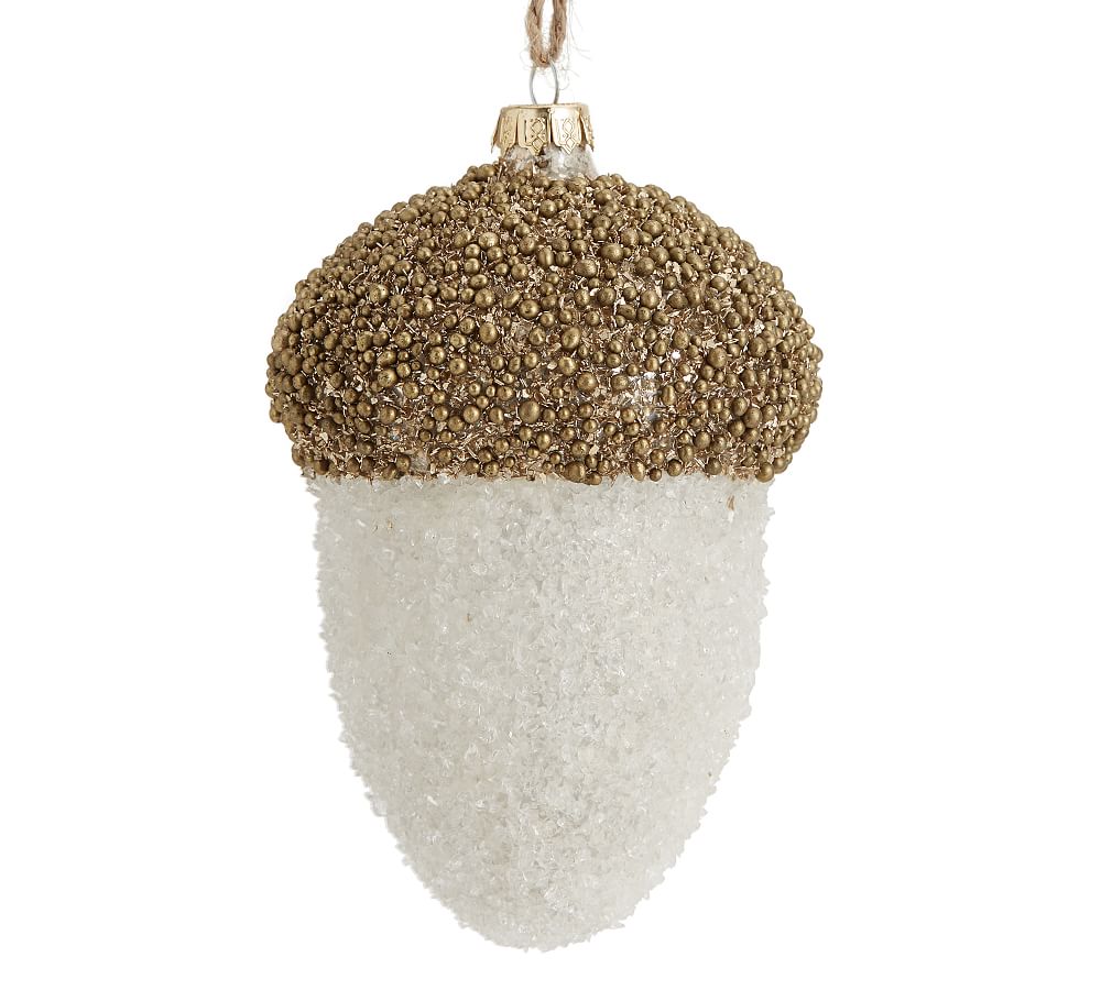 Handcrafted Beaded Glass Acorn Ornament - Set of 3 | Pottery Barn