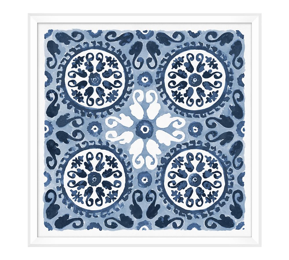 Decorative Blue Framed Paper Print | Pottery Barn