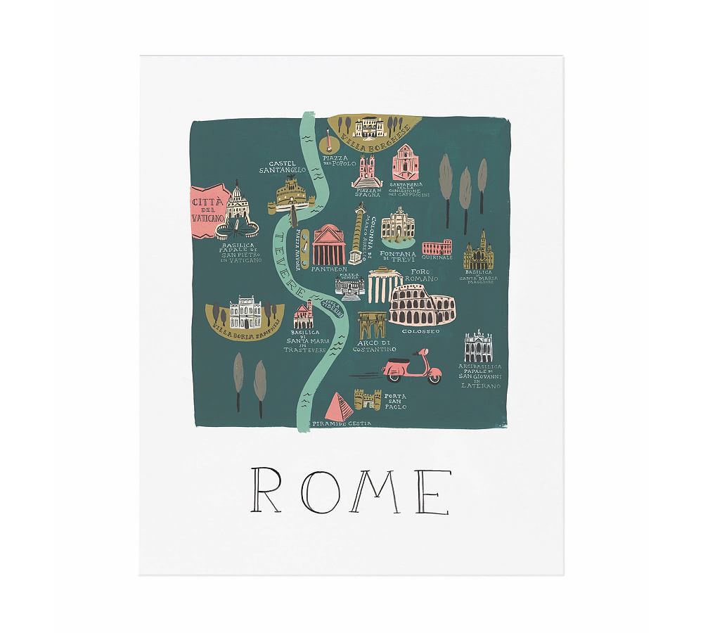 Rome Map by Rifle Paper Co. | Pottery Barn